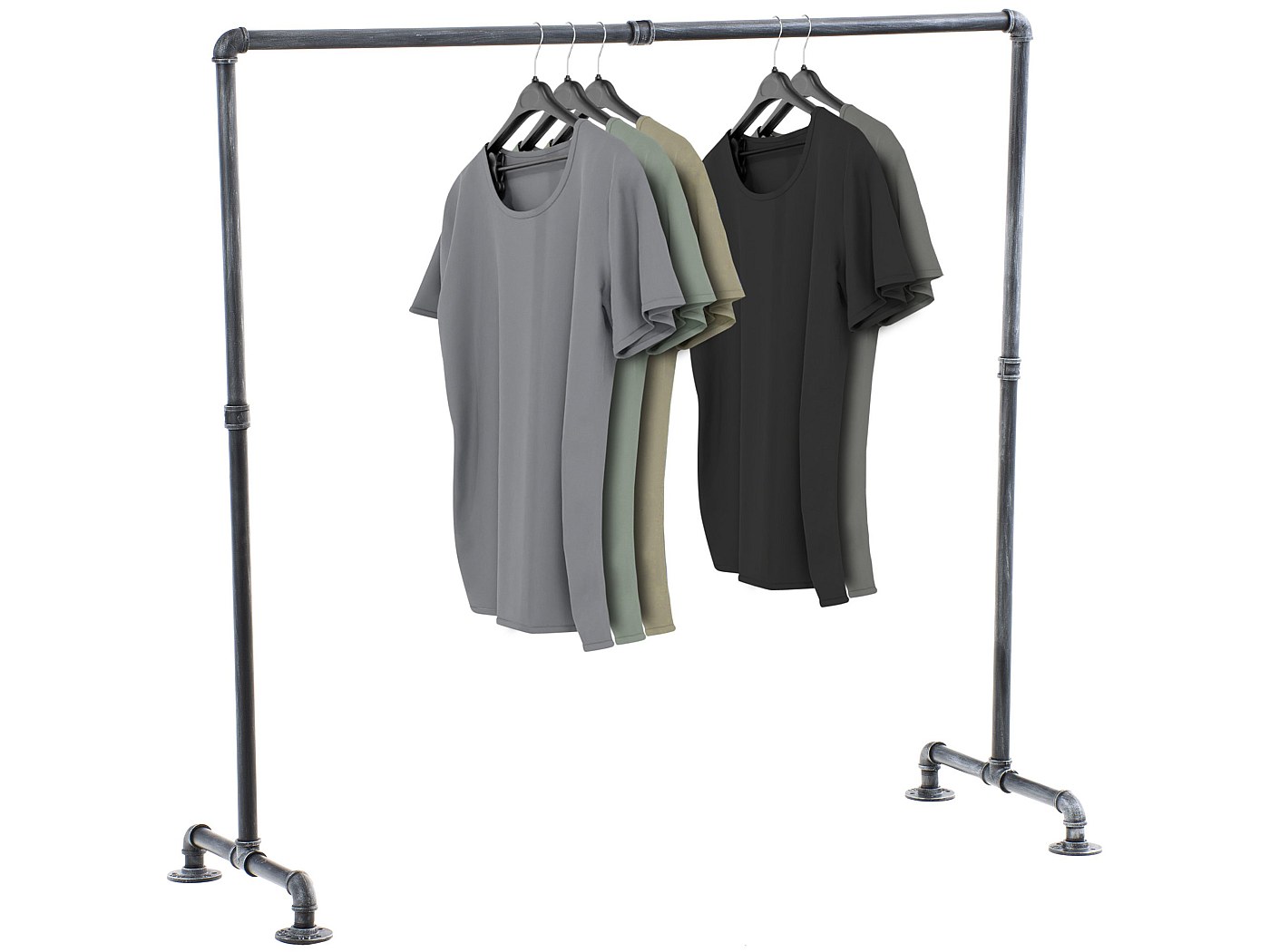 Perchero - Metal - 120 cm - Plateado - Jersey