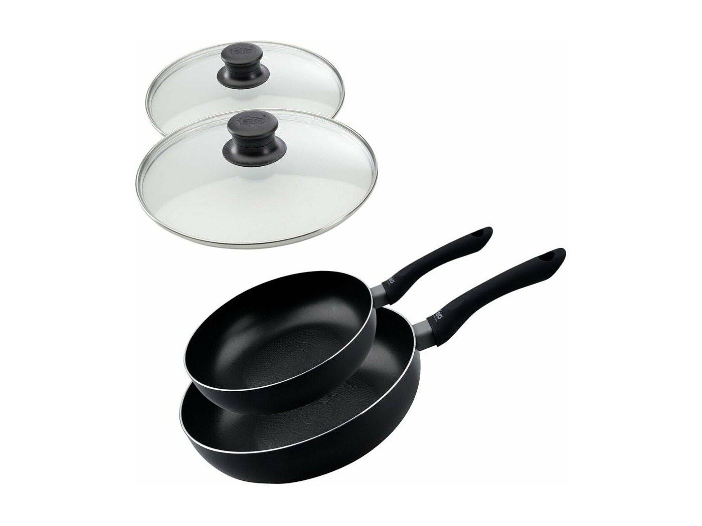 Ensemble de 2 woks de cuisine et 2 couvercles en verre 20 cm et 28 cm Elo Smart Life