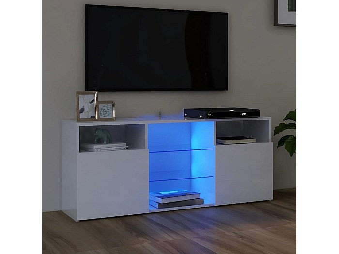 Mobile TV con luci LED bianche luminose 120x30x50 cm