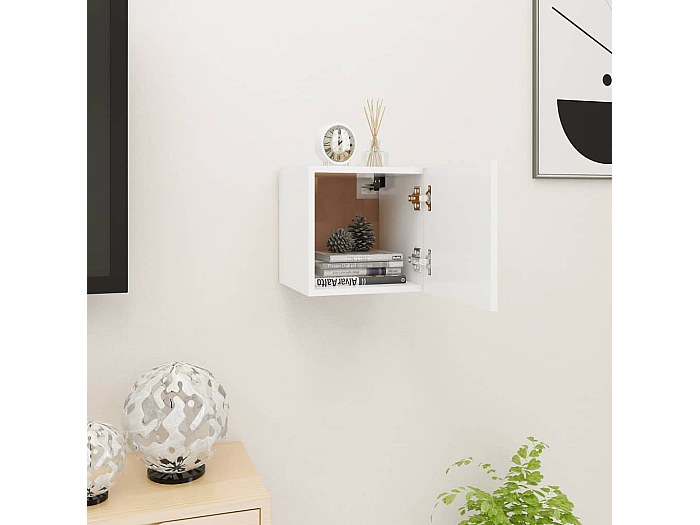 Meuble TV mural Blanc 30,5x30x30 cm