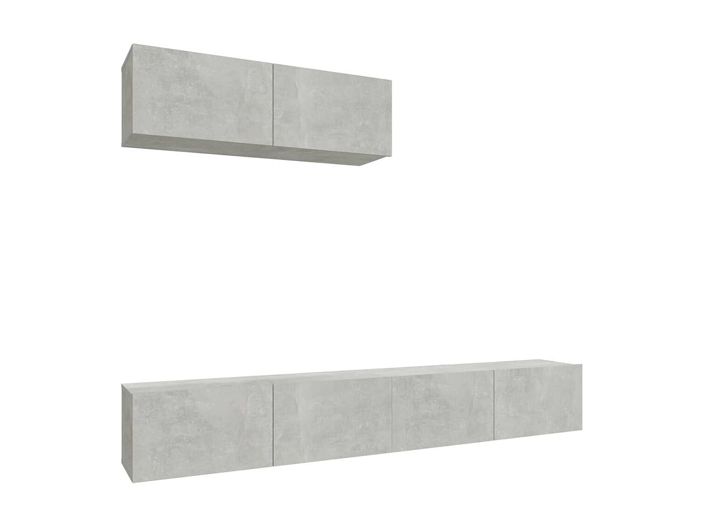 Set mobile TV 3 pezzi. Grigio cemento MDF