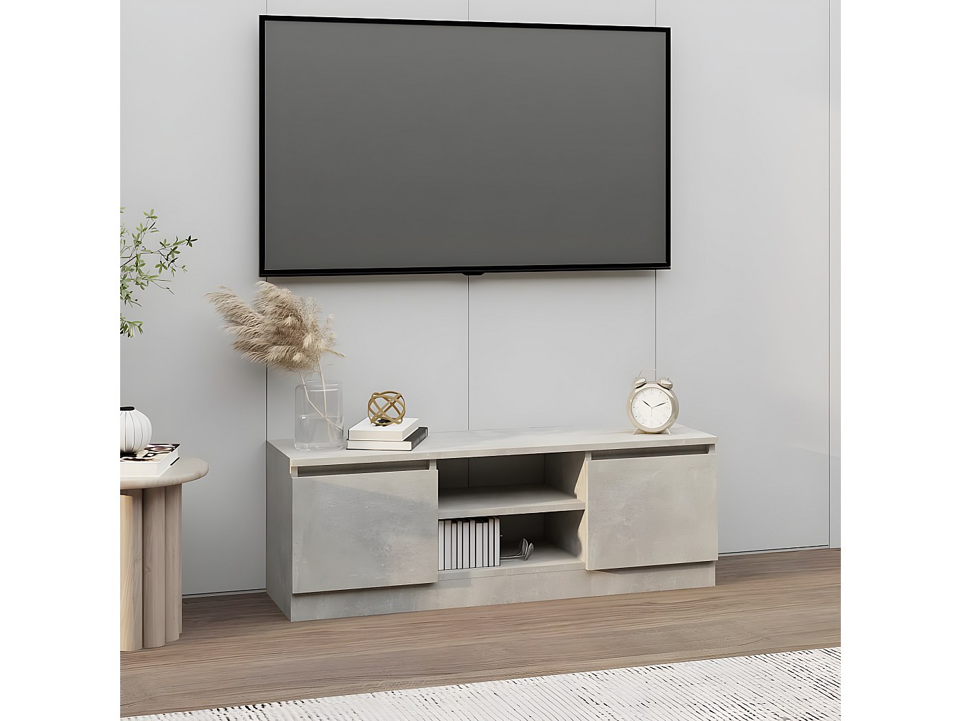 Mobile TV con anta Grigio cemento 102x30x36 cm
