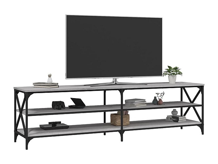 Mueble TV Sonoma gris 180x40x50 cm madera contrachapada