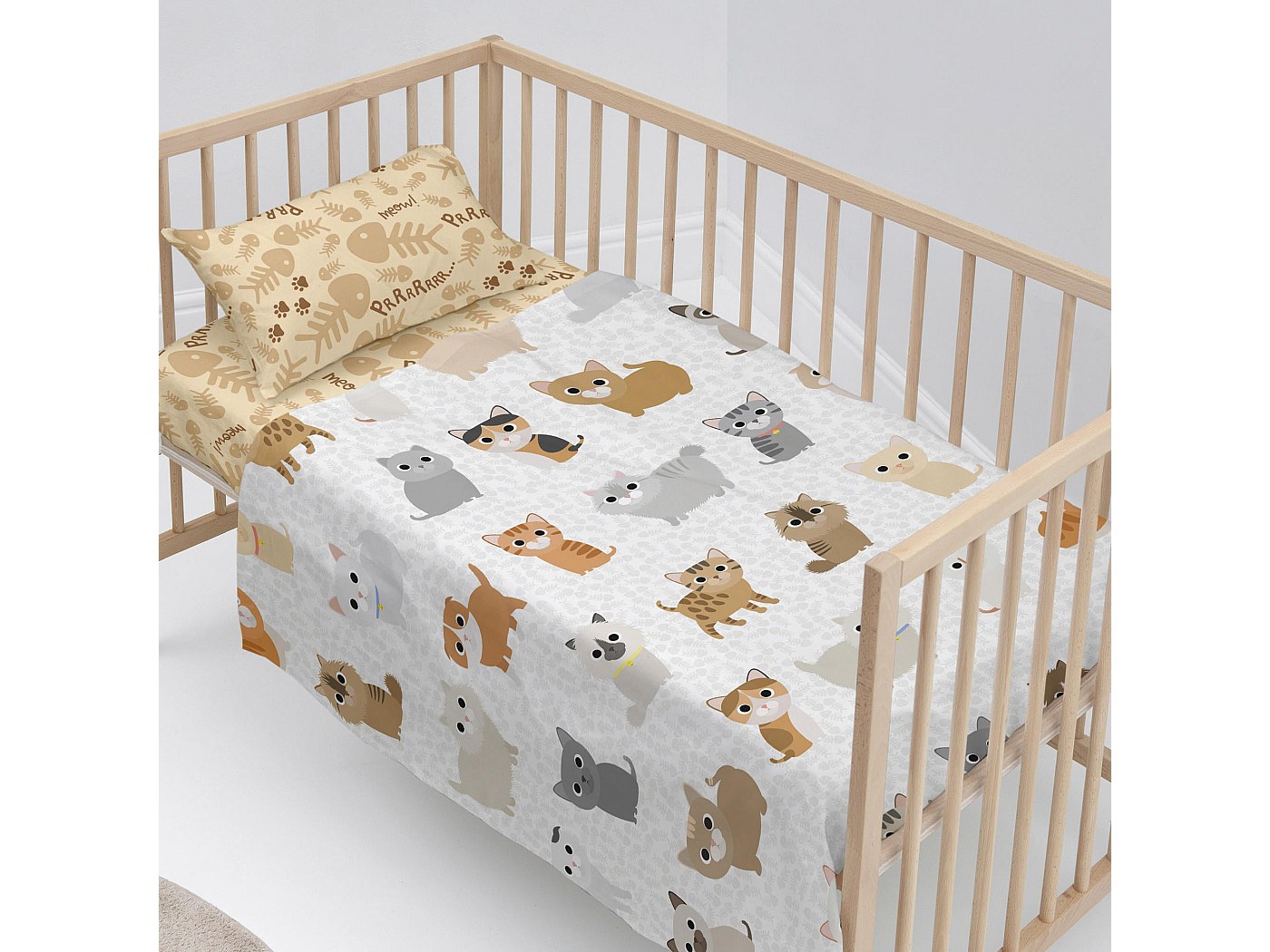Parure de lit 2 pièces 100x130 cm (Berceau) Cats