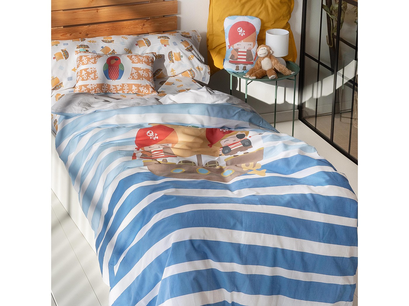 Dekbedovertrekset 2-delig 155x220 cm (Bed 80/90) Pirate ship