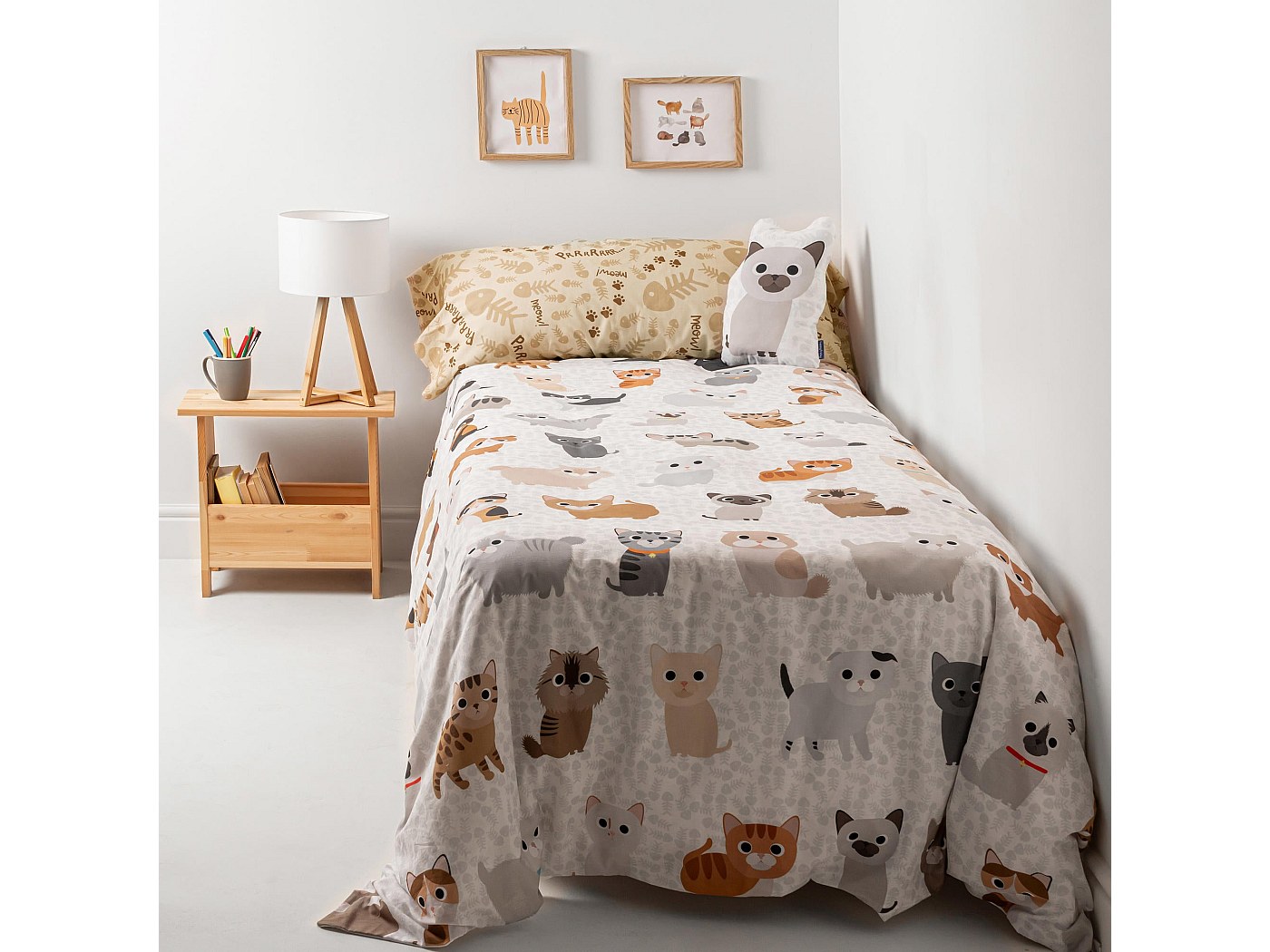 Parure housse de couette 2 pièces 140x200 cm (Lit 80) Cats