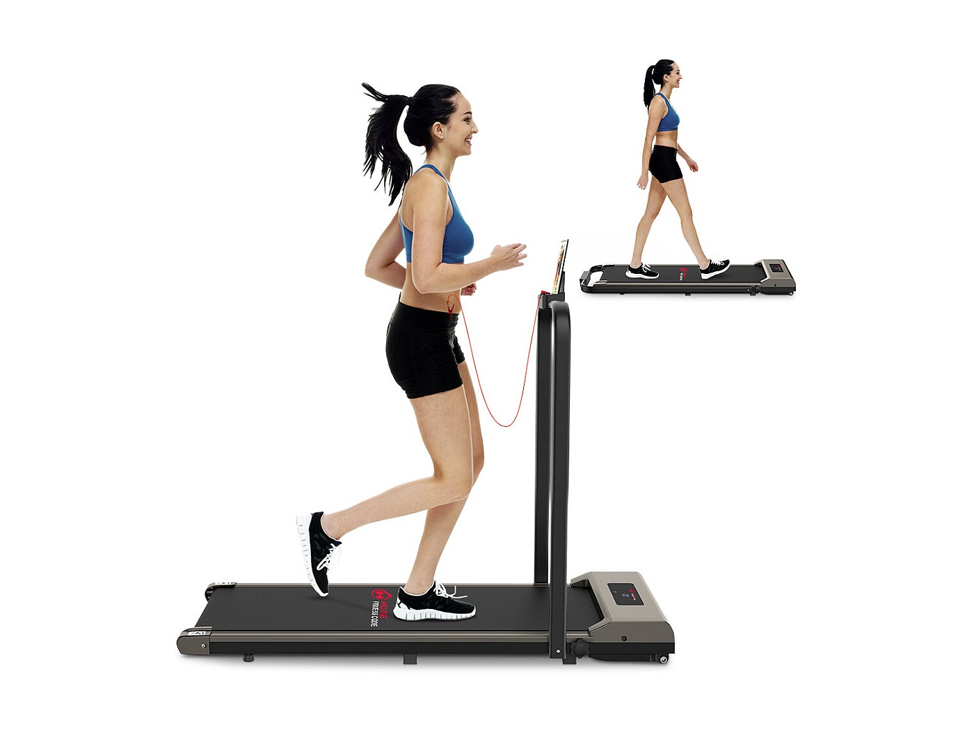 2 su 1 tapis roulant pieghevole elettrico con telaio rinforzato con ...