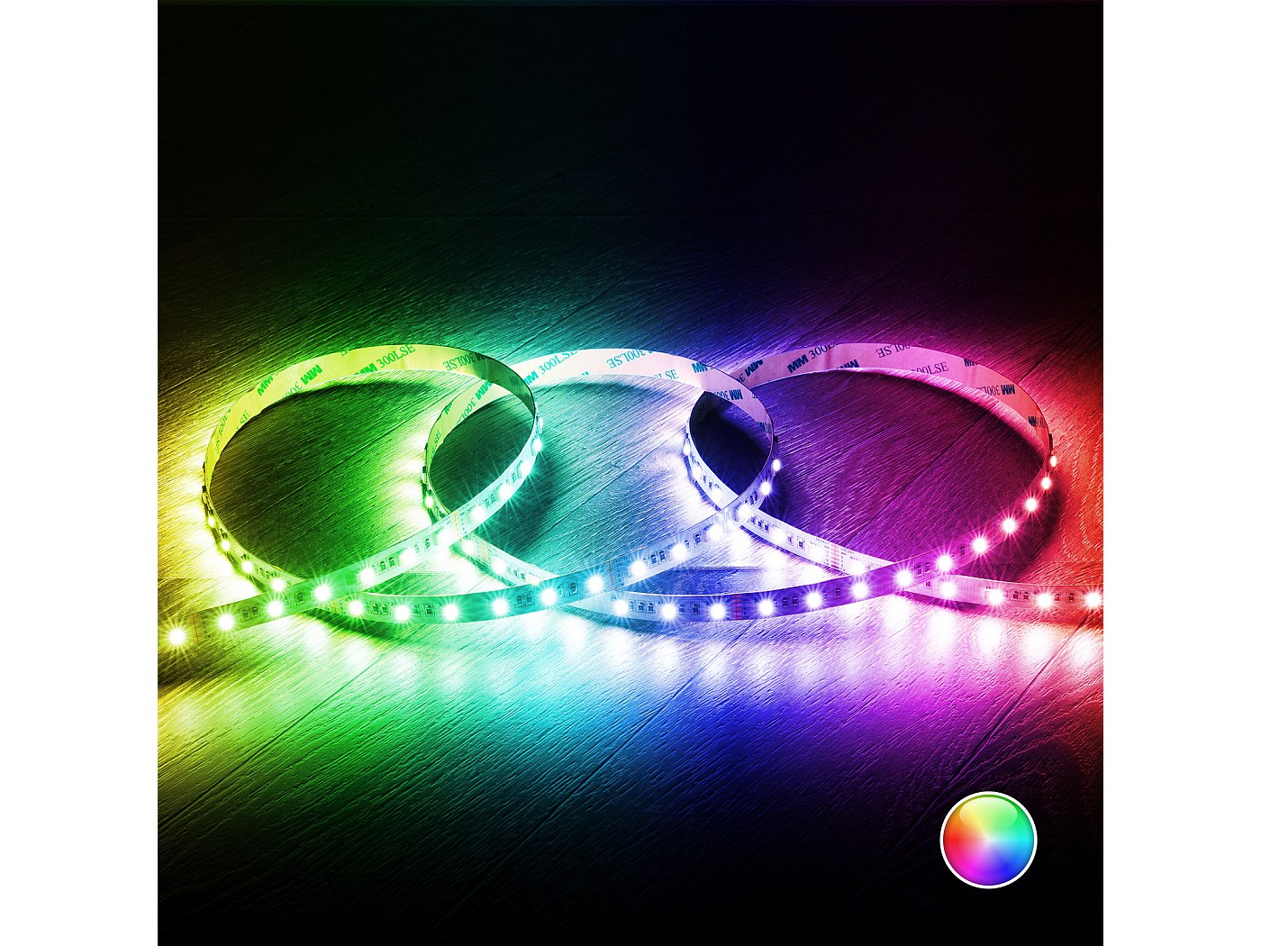 Striscia LED RGBWW 24V DC 60LED/m 5m IP20 Larghezza 12mm Taglio ogni 10cm