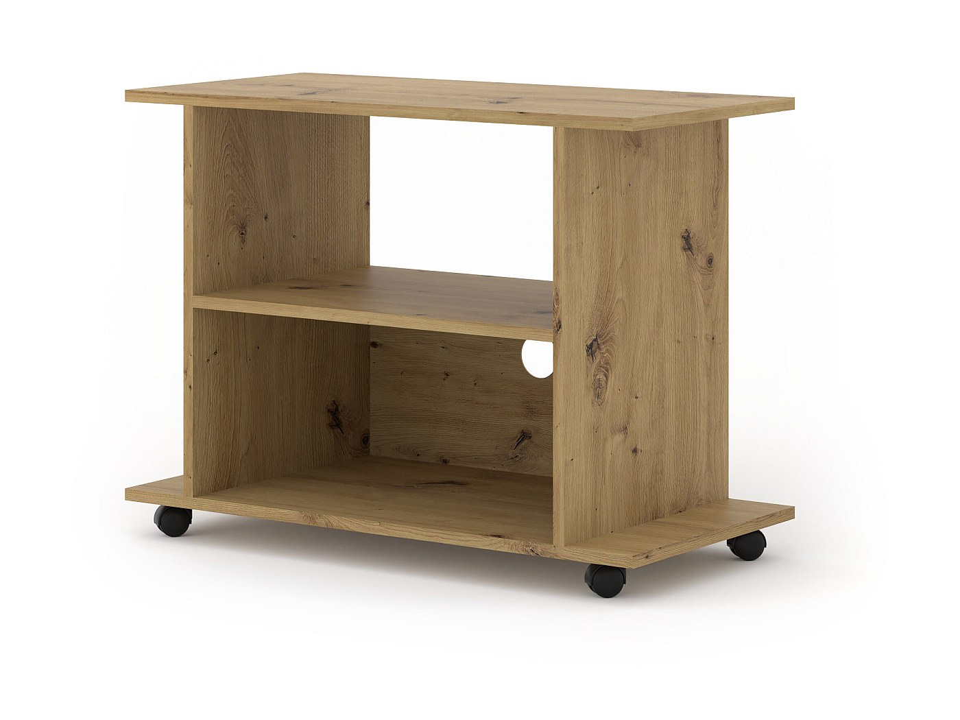 Mobile TV YOGI 80 cm con ruote rovere artigianale