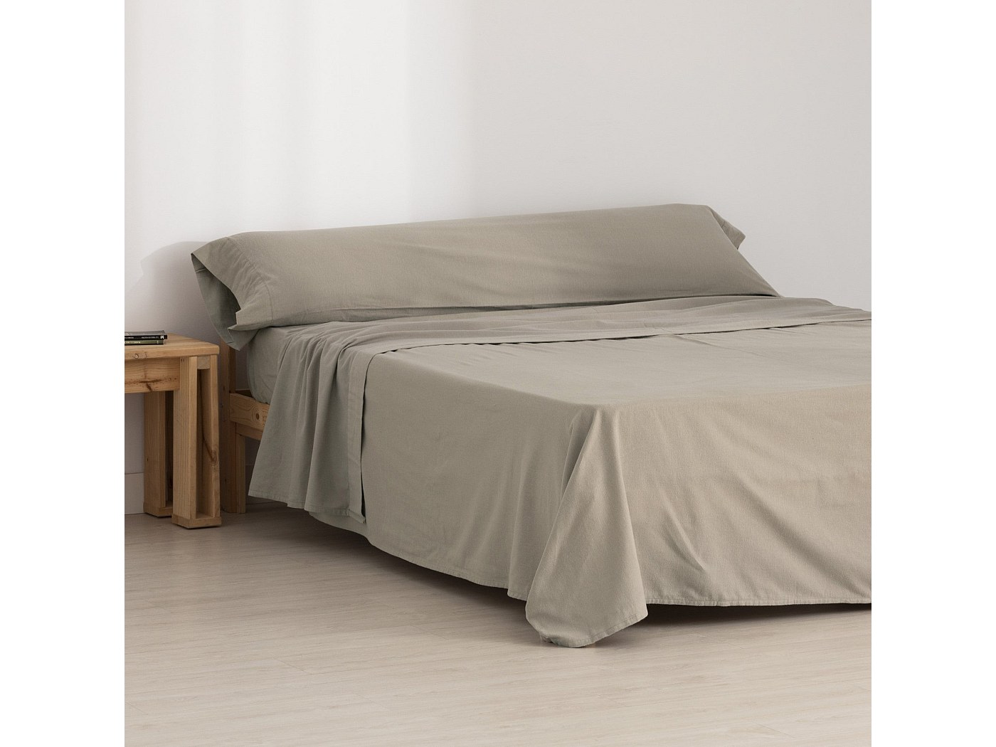Ensemble de draps en flanelle Taupe 100% coton - 105