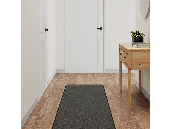 Tapis de couloir aspect sisal anthracite 50x200 cm QBH52153