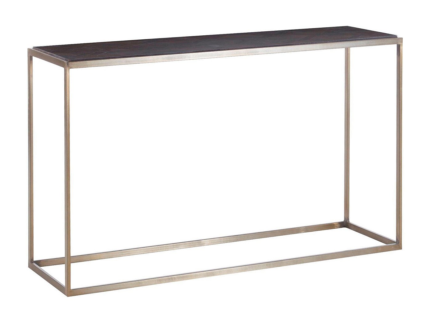 Ulrich | Table console en laiton antique / noyer