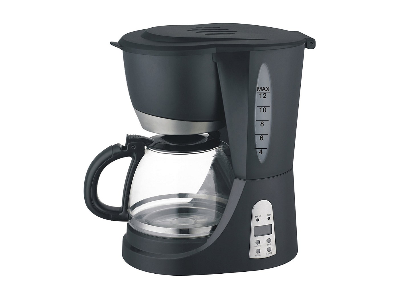 Cafetera de goteo digital programable 800W 12 tazas