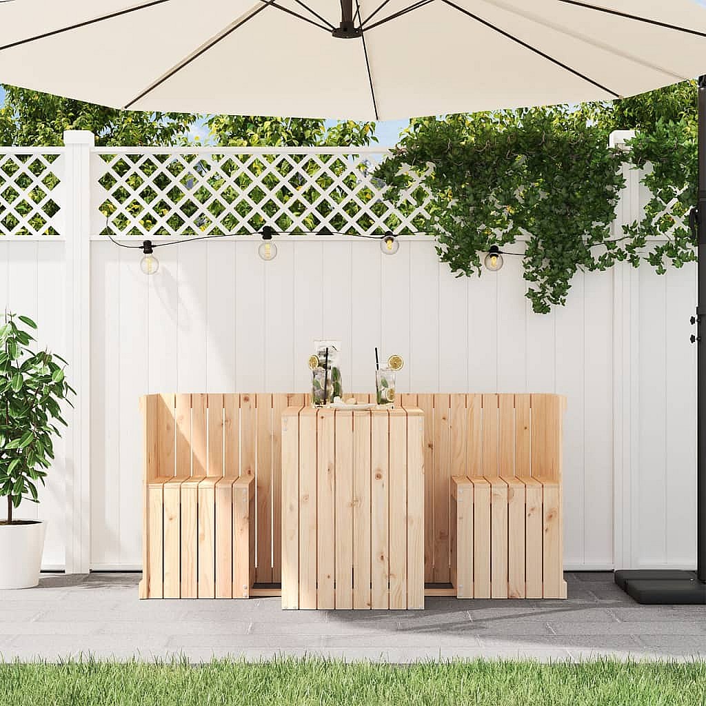 Set de balcon 2 places bois de pin massif GFDF84828