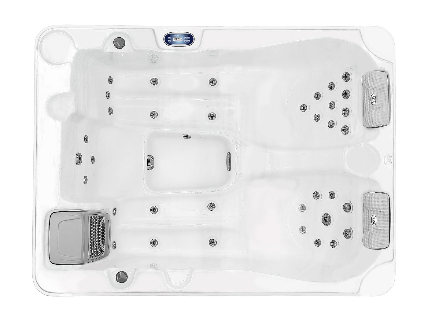 Spa 3 places blanc perlé avec bache, 35 jets, L210 x P158 x H73 cm ...