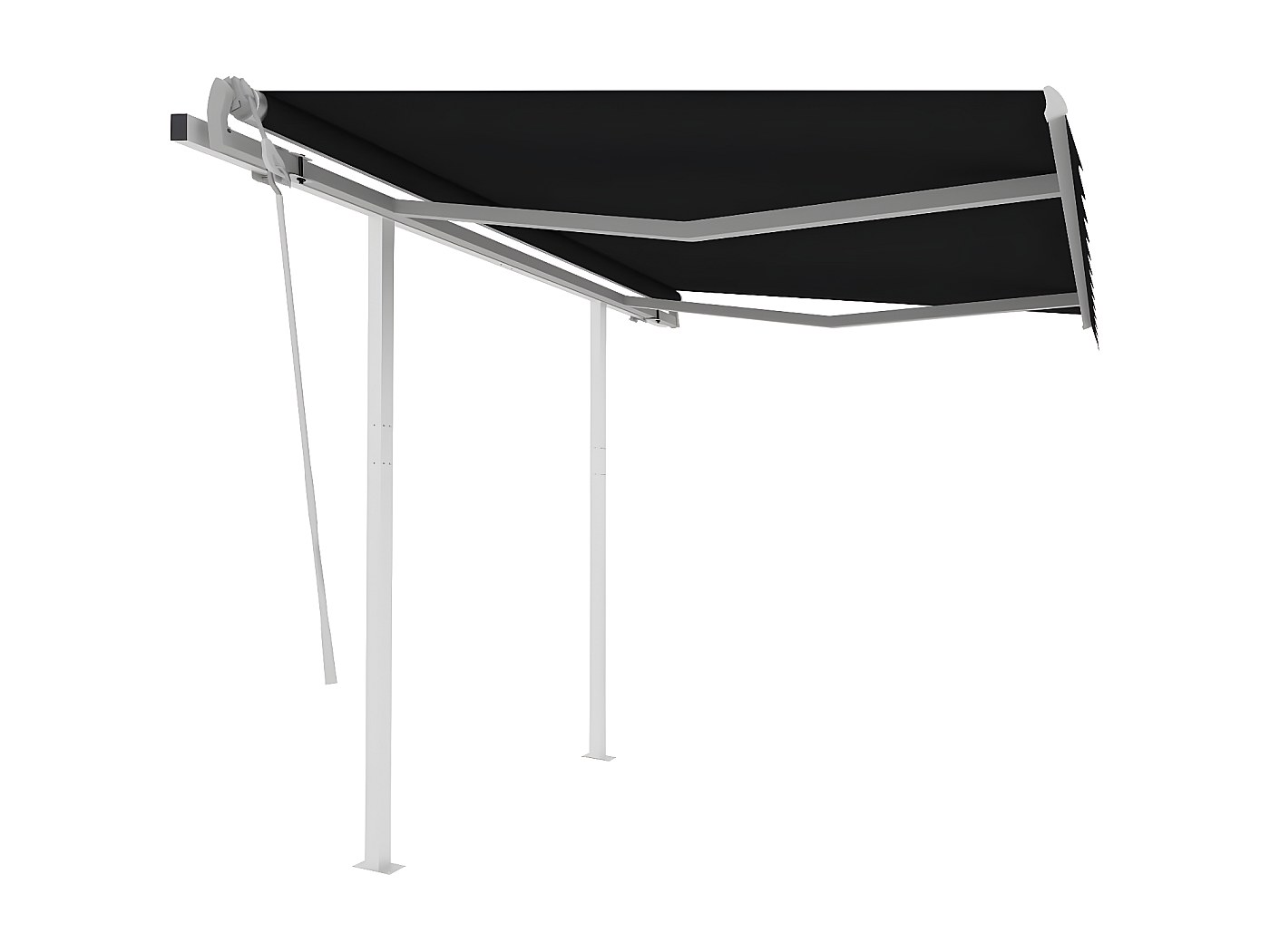 Uitschuifbare luifel met 3x2,5 palen Antraciet