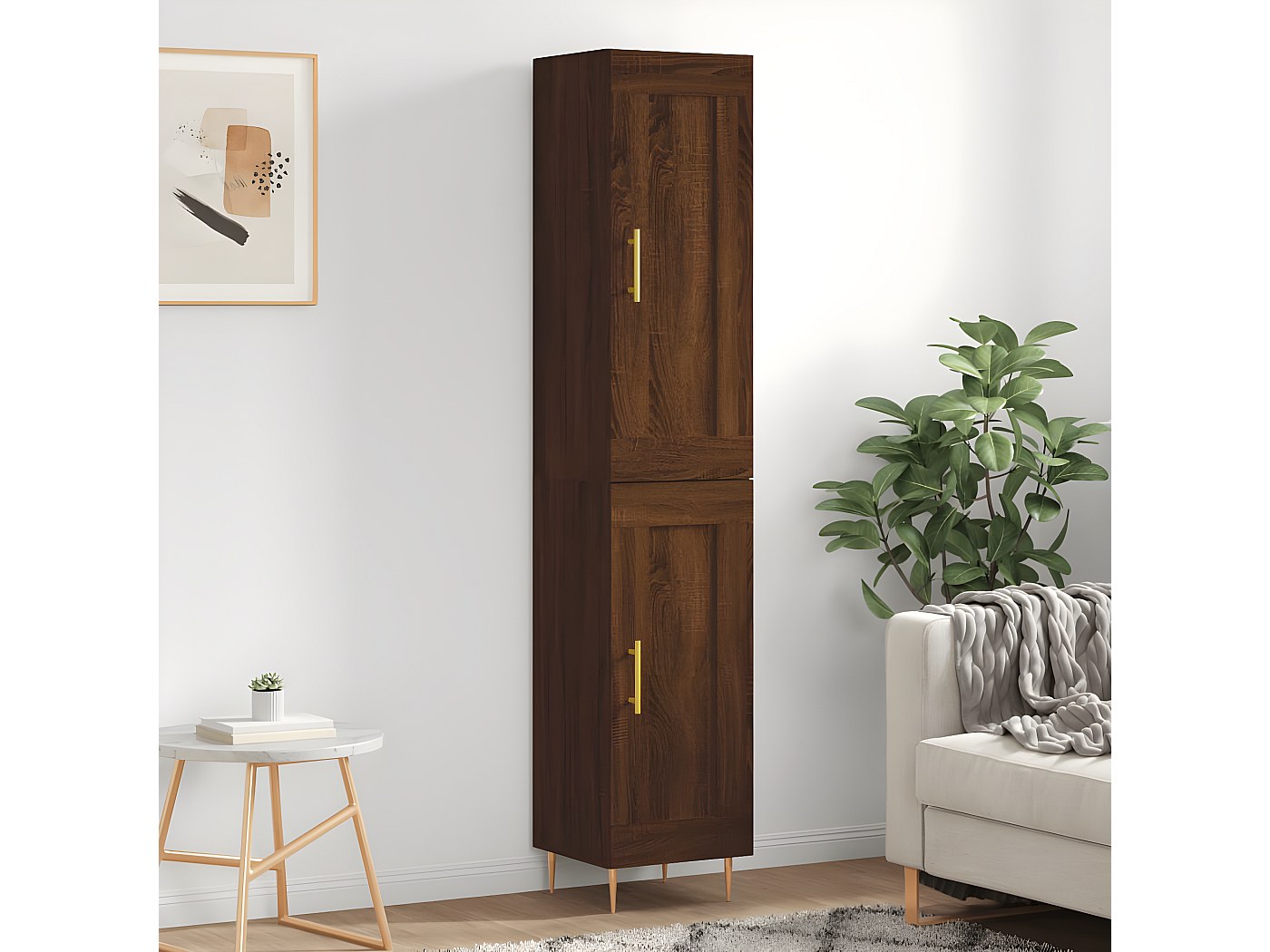 Credenza alta Rovere marrone 34,5x34x180 cm MDF