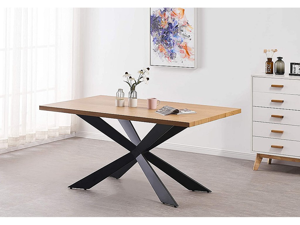 DUKE - Table à Manger Style Scandinave - Camel