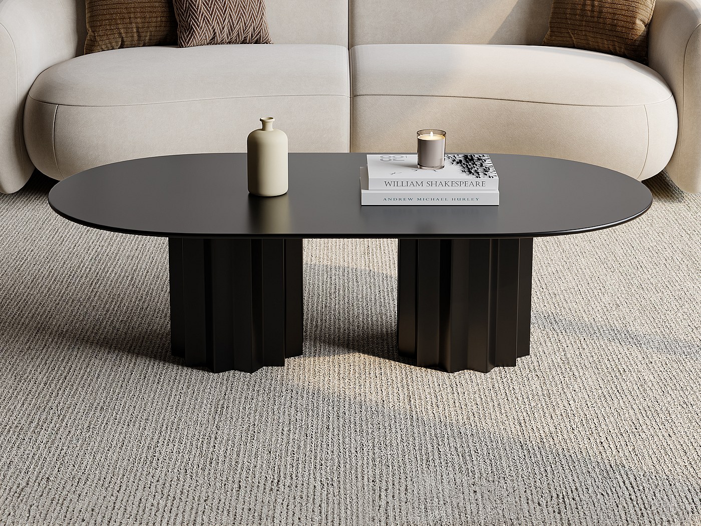 Tavolino ovale in Metallo Colore: Nero ZABANIA