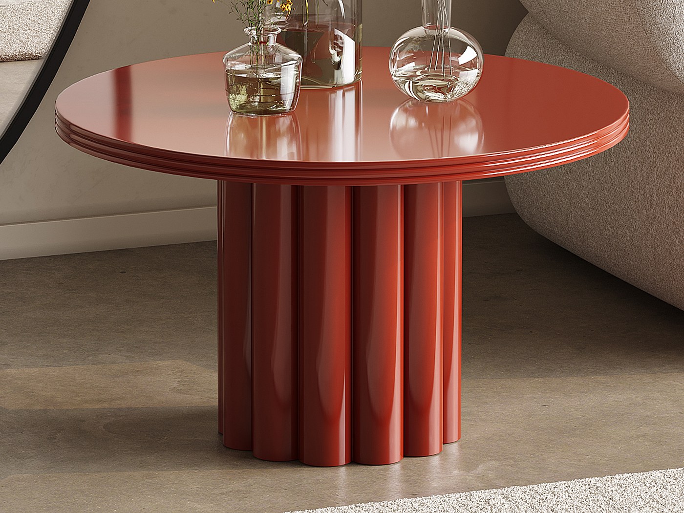 Table d'appoint en métal - Coloris : Terracotta - SEMALIA