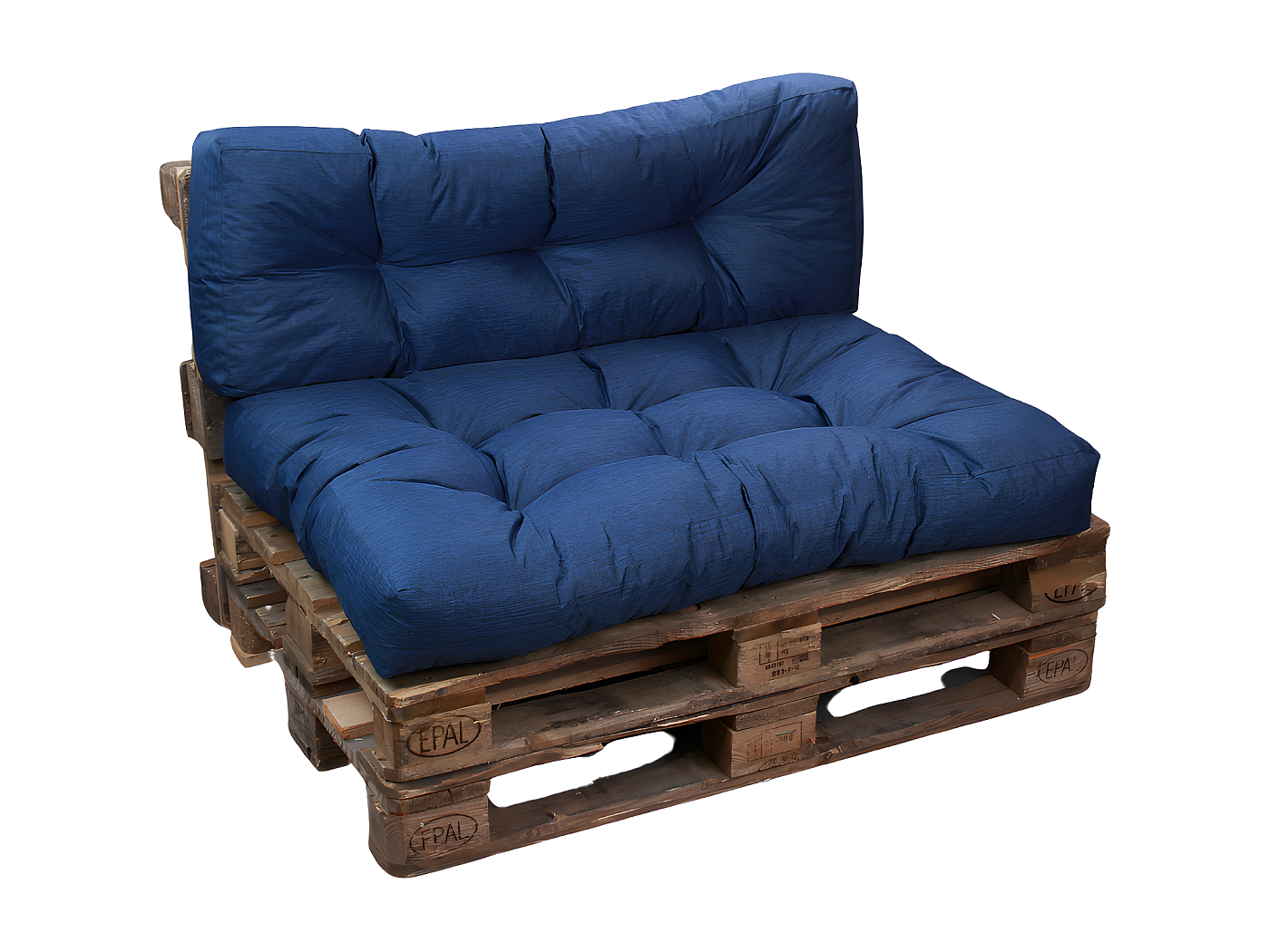 Almofadas para paletes conjunto poliéster azul 120 x 80 x 15 cm