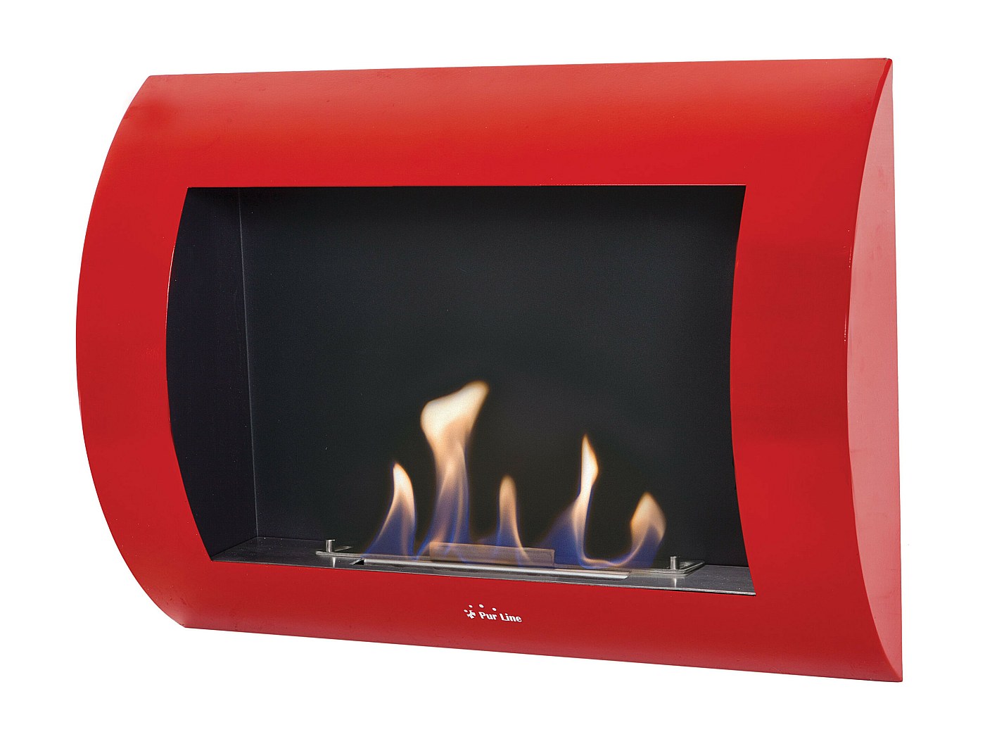 Cheminée à l'éthanol en acier incurvé