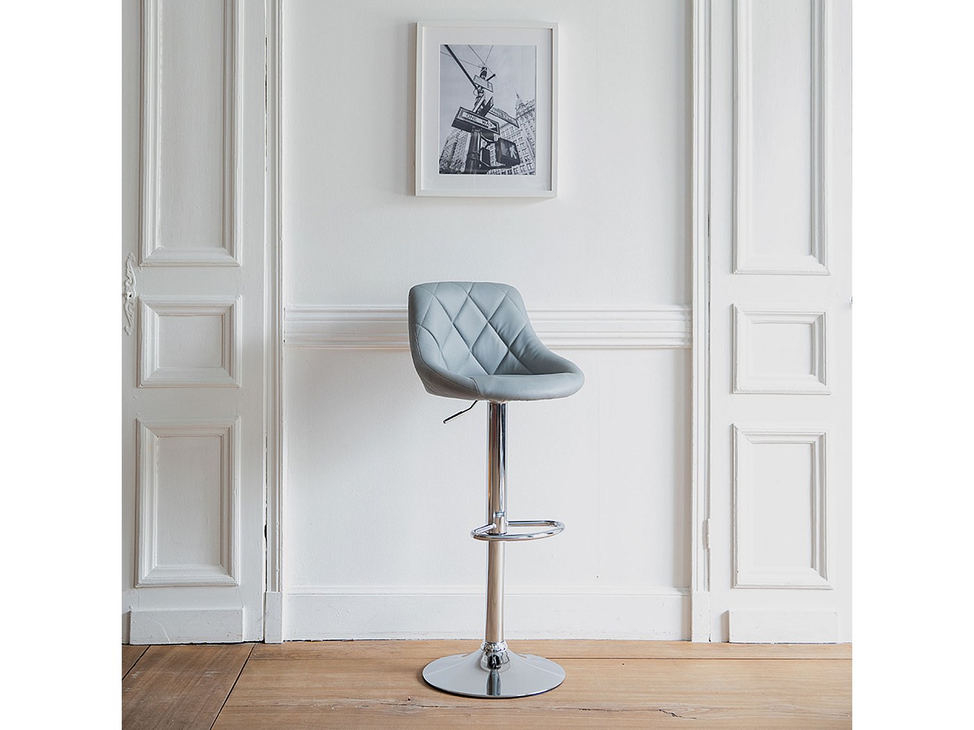Tabouret de bar gris JASPER