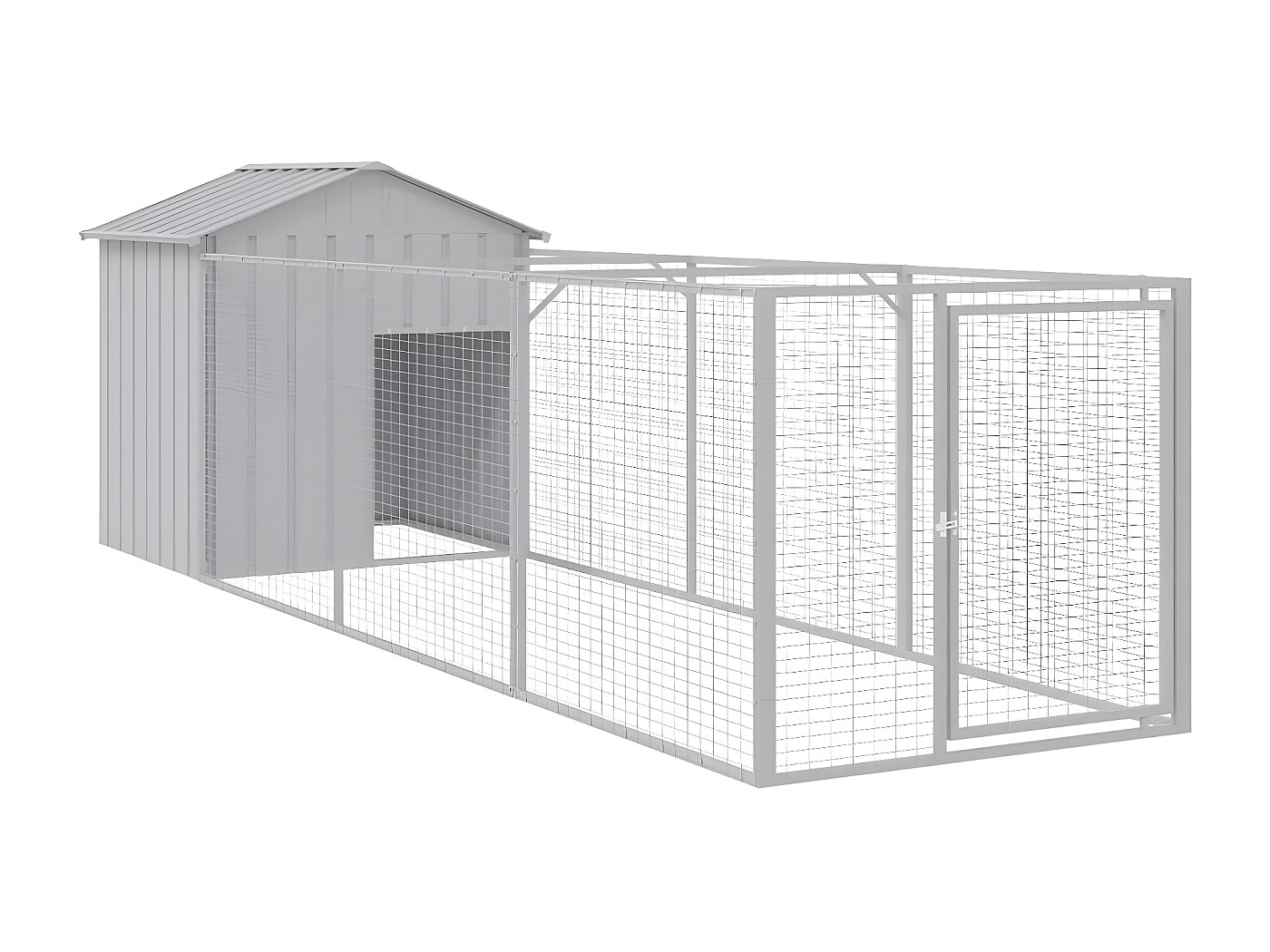 Niche pour chien avec toit gris clair 117x405x123 cm RG3Q65391