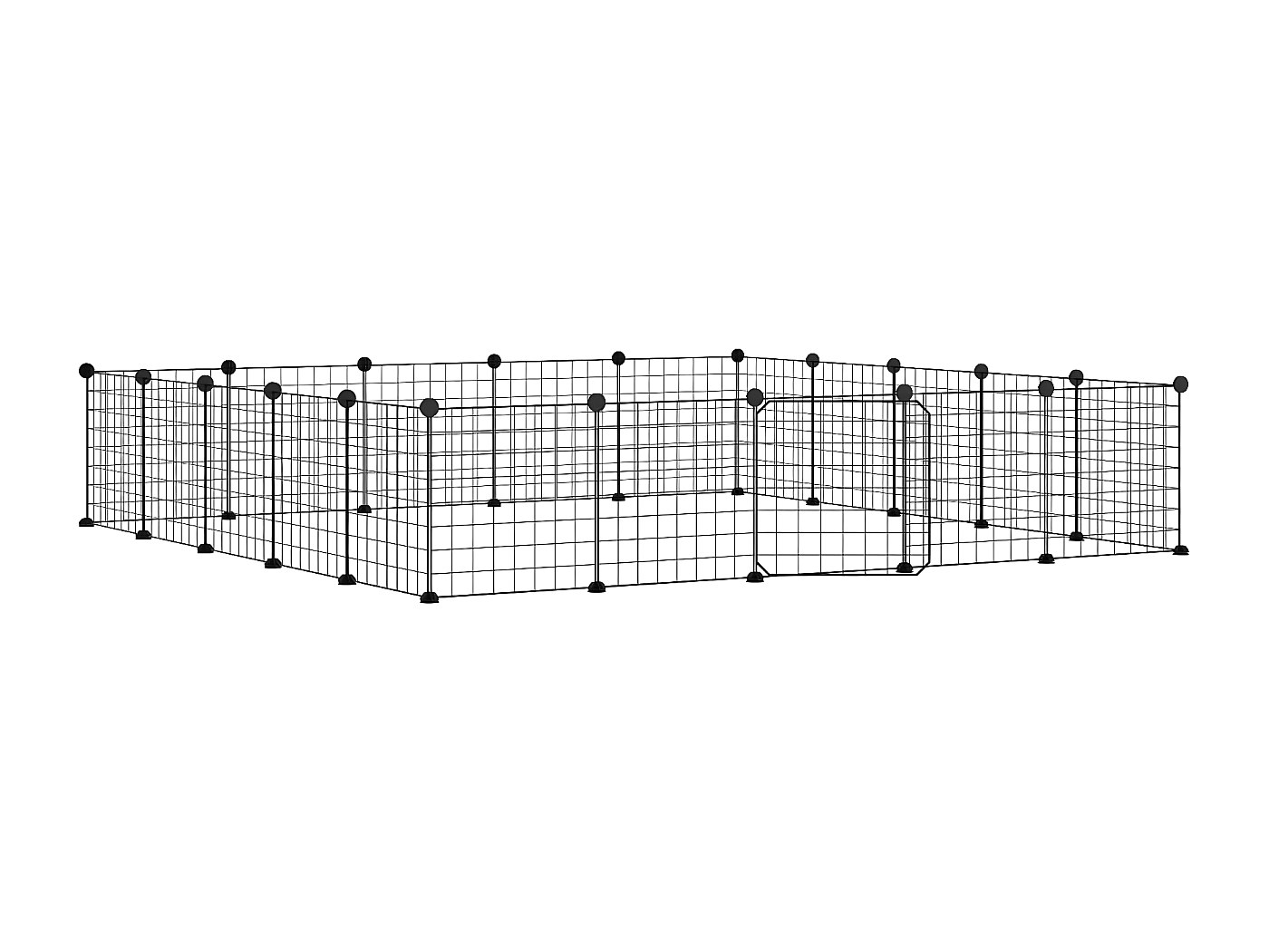 Cage animaux de compagnie à 20 panneaux et porte Noir 35x35 cm RG3Q27118