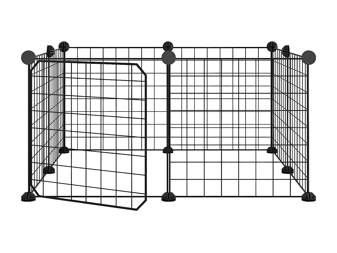 Cage animaux de compagnie à 8 panneaux et porte Noir 35x35 cm RG3Q18863