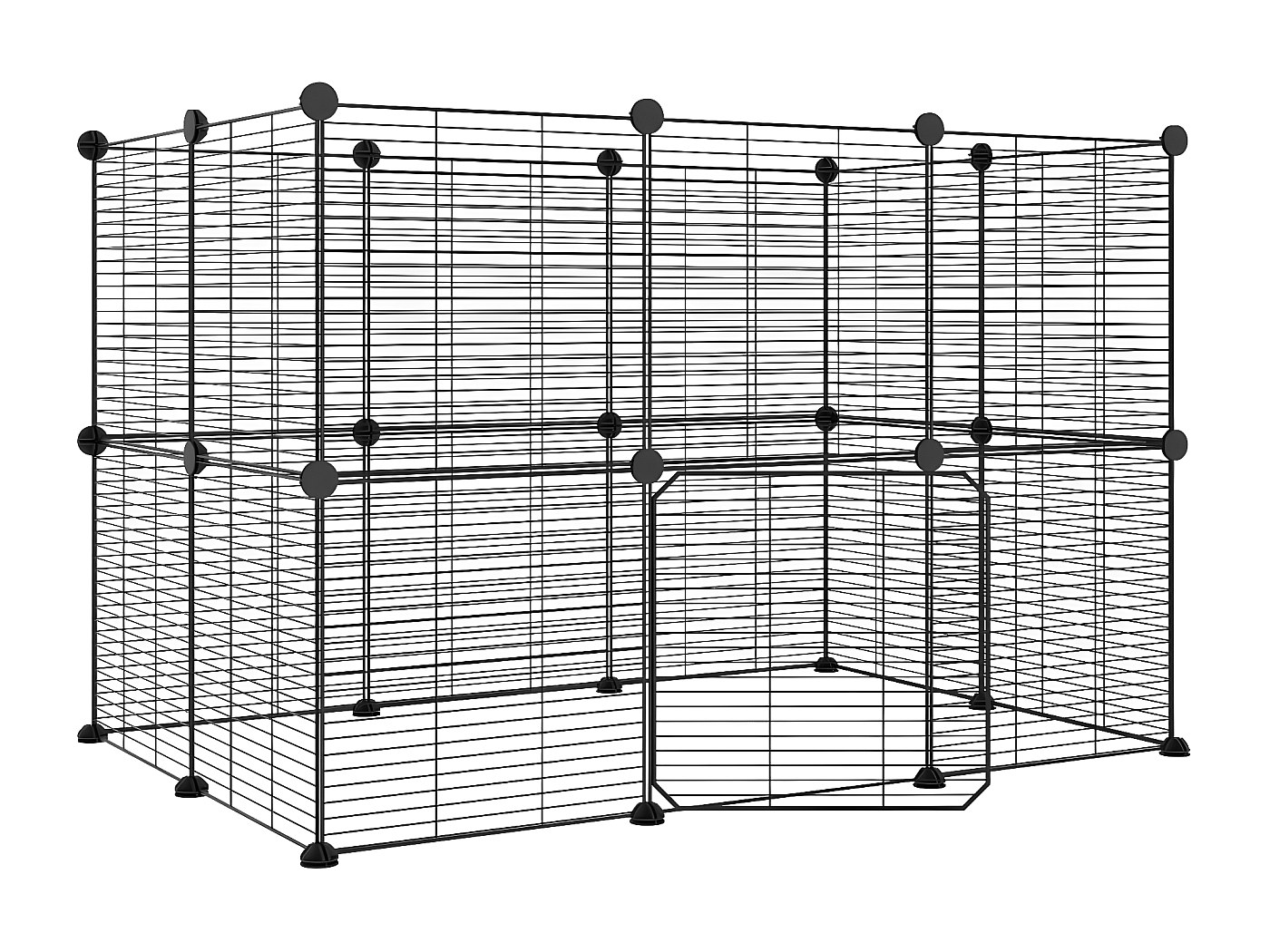 Cage animaux de compagnie à 20 panneaux et porte Noir 35x35 cm RG3Q12924