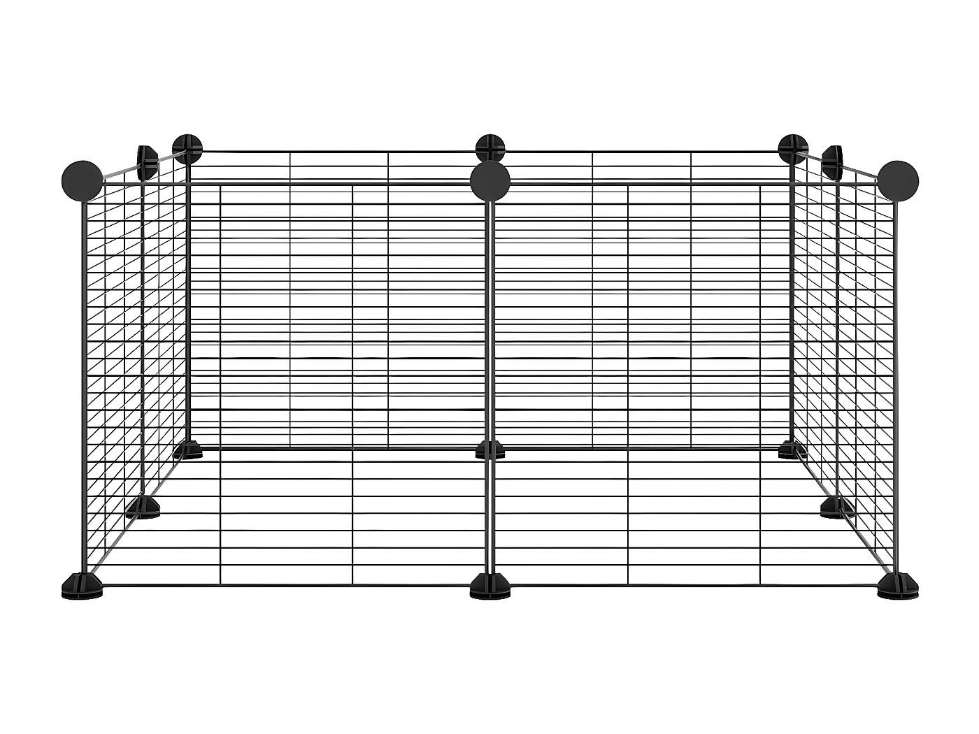 Cage animaux de compagnie à 8 panneaux Noir 35x35 cm Acier RG3Q52825