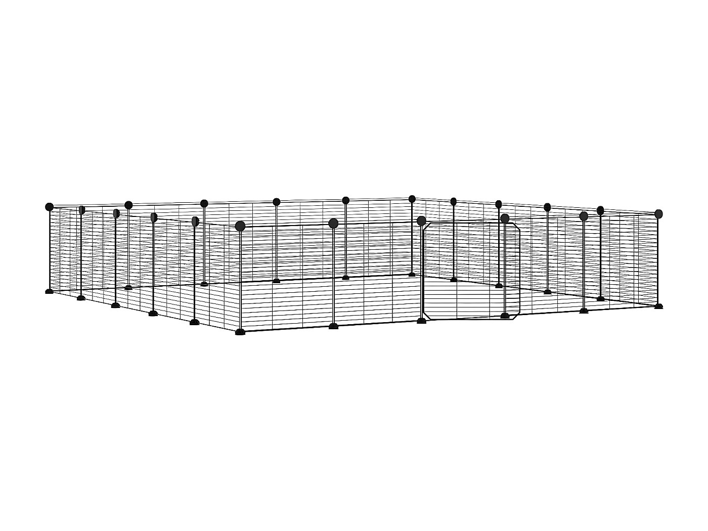 Cage animaux de compagnie à 20 panneaux et porte Noir 35x35 cm RG3Q69097