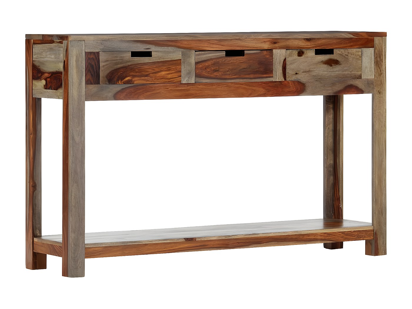 Table console avec 3 tiroirs 120x30x75 cm Bois massif GHR46817