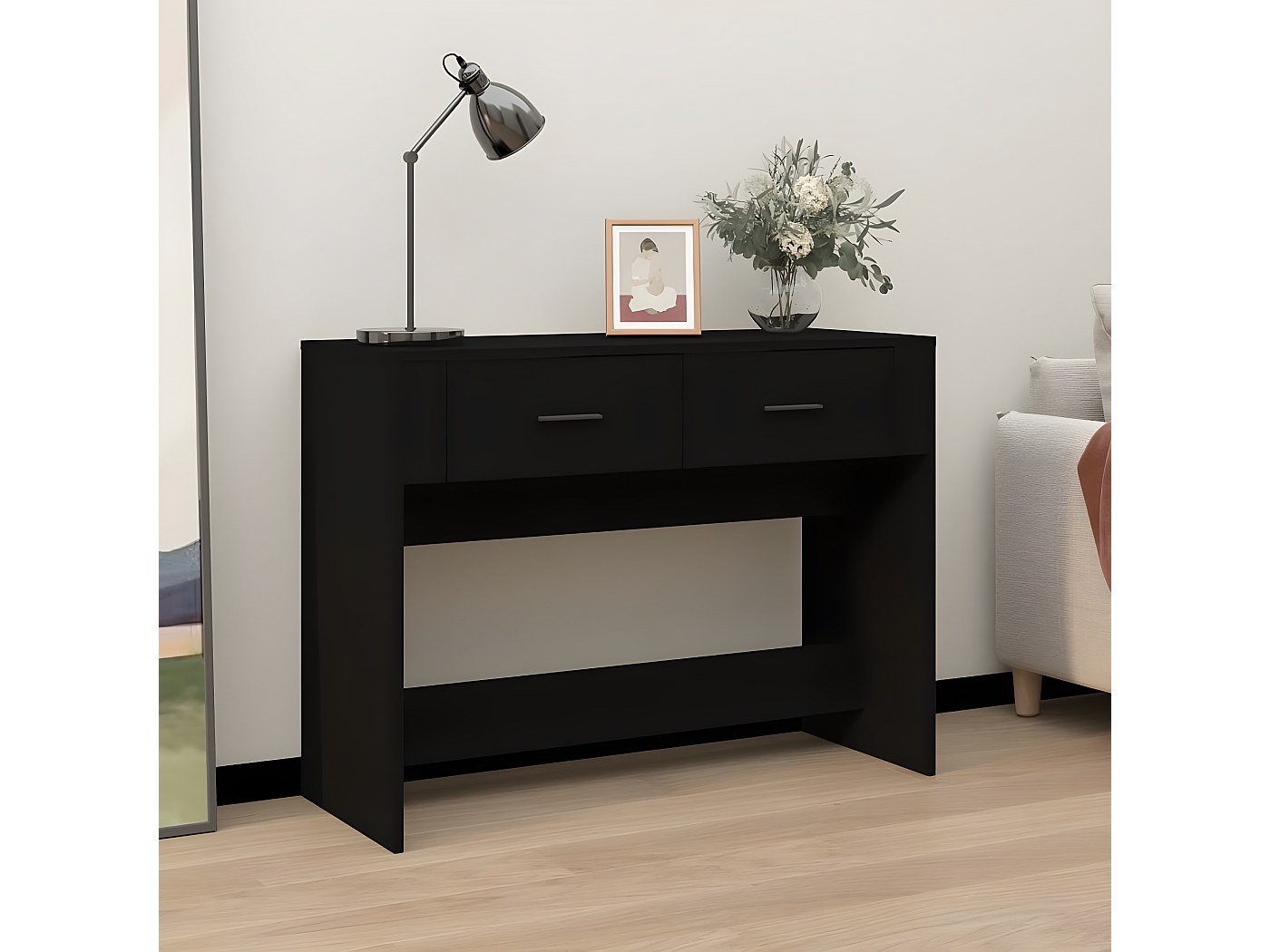 Table console Noir 100x39x75 cm Bois d'ingénierie GHR75695