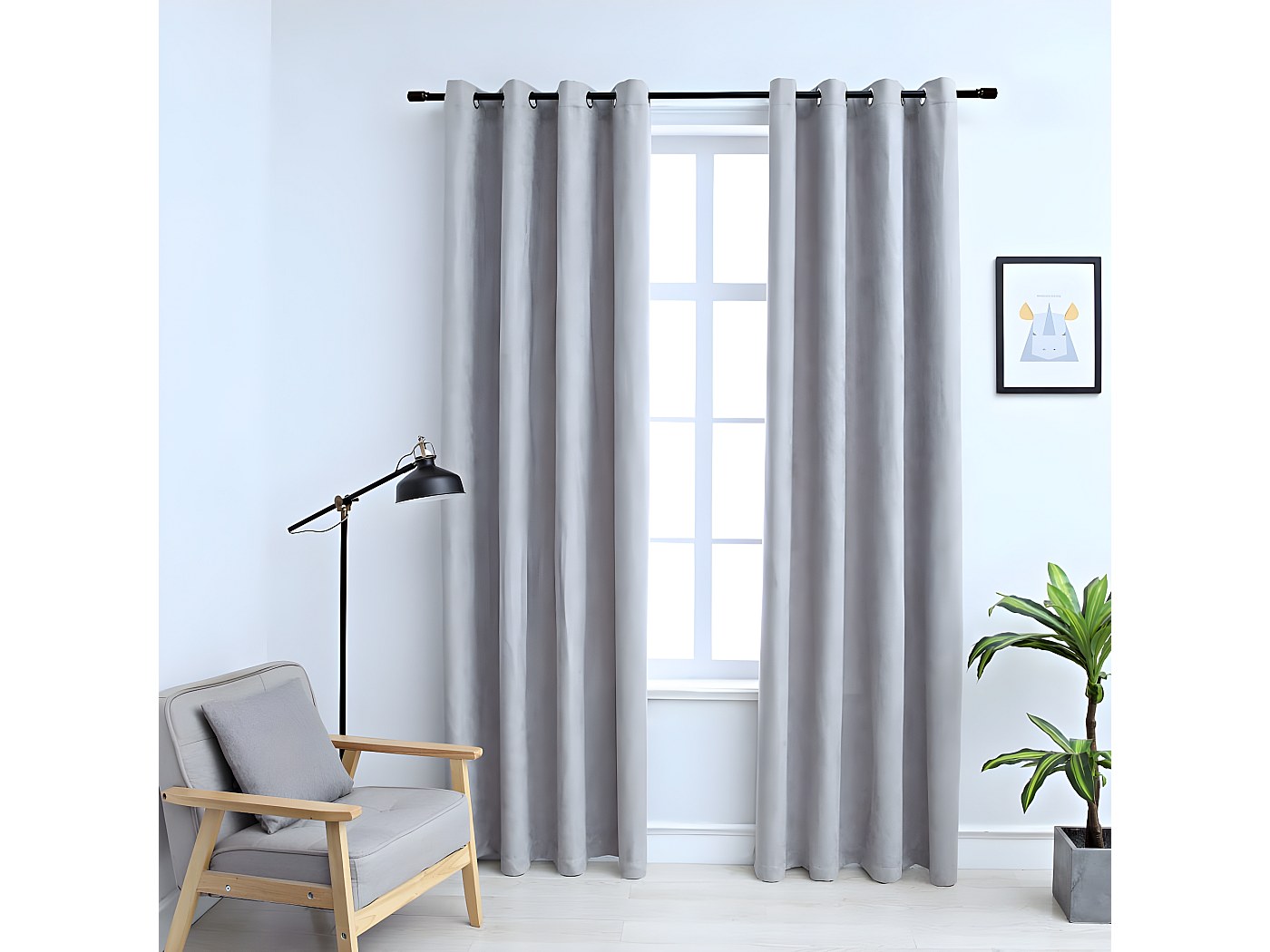 Rideaux occultants avec anneaux en métal 2 pcs Gris 140x225 cm QBH40080