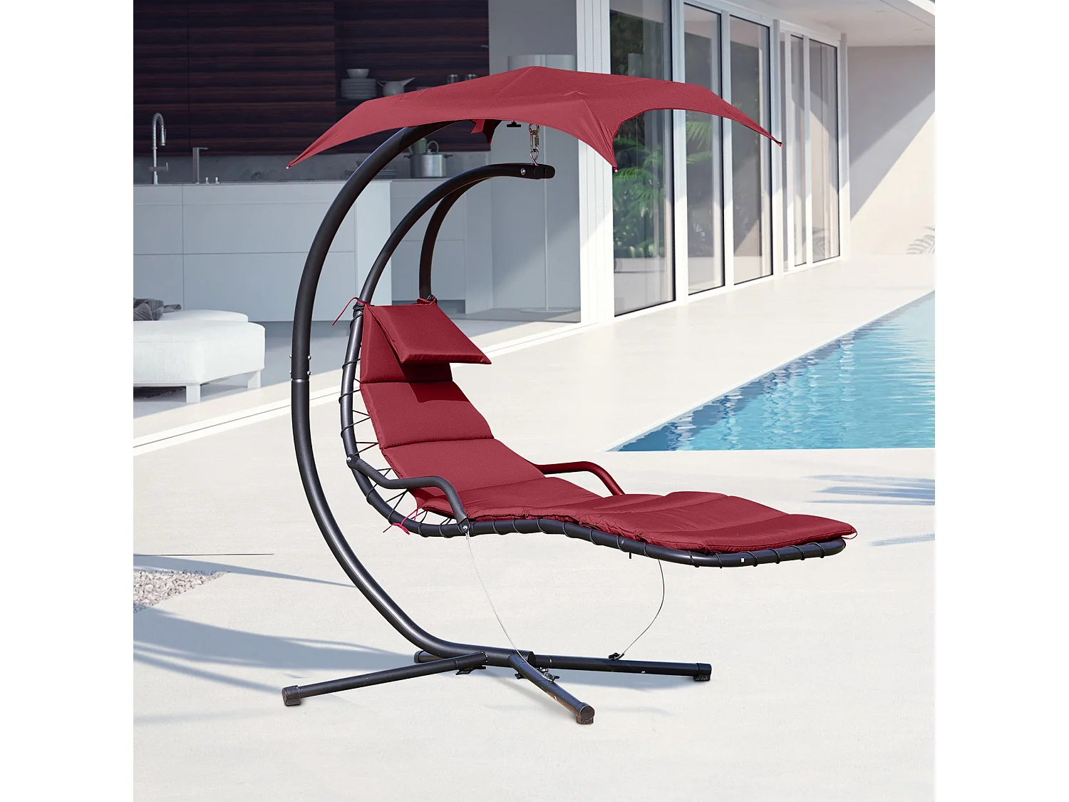 Bain de soleil transat suspendu avec pare-soleil et matelas design ...