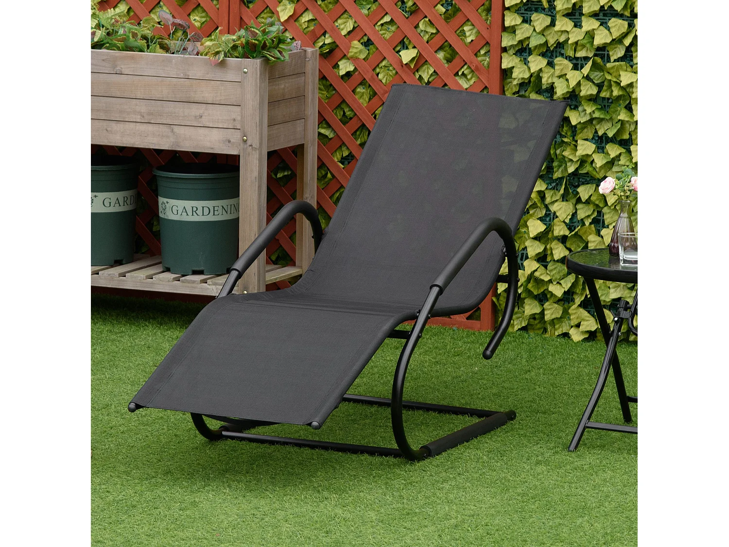 Chaise longue transat design - assise, dossier ergonomique, accoudoirs ...