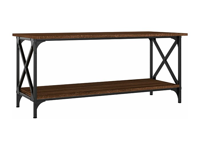 Table basse Chêne marron 100x45x45 cm Bois d'ingénierie et fer