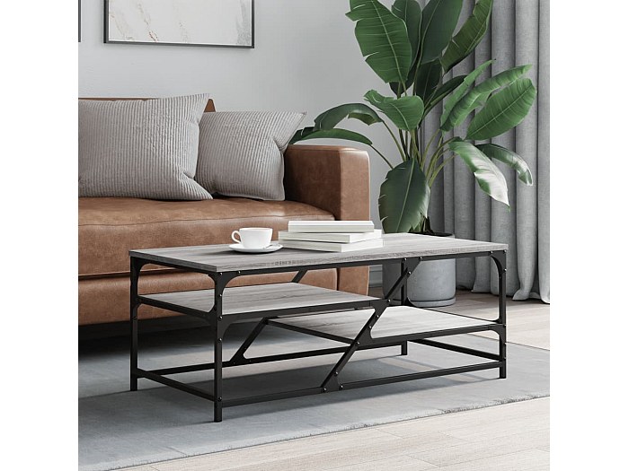 Table basse sonoma gris 100x49x40 cm bois d'ingénierie
