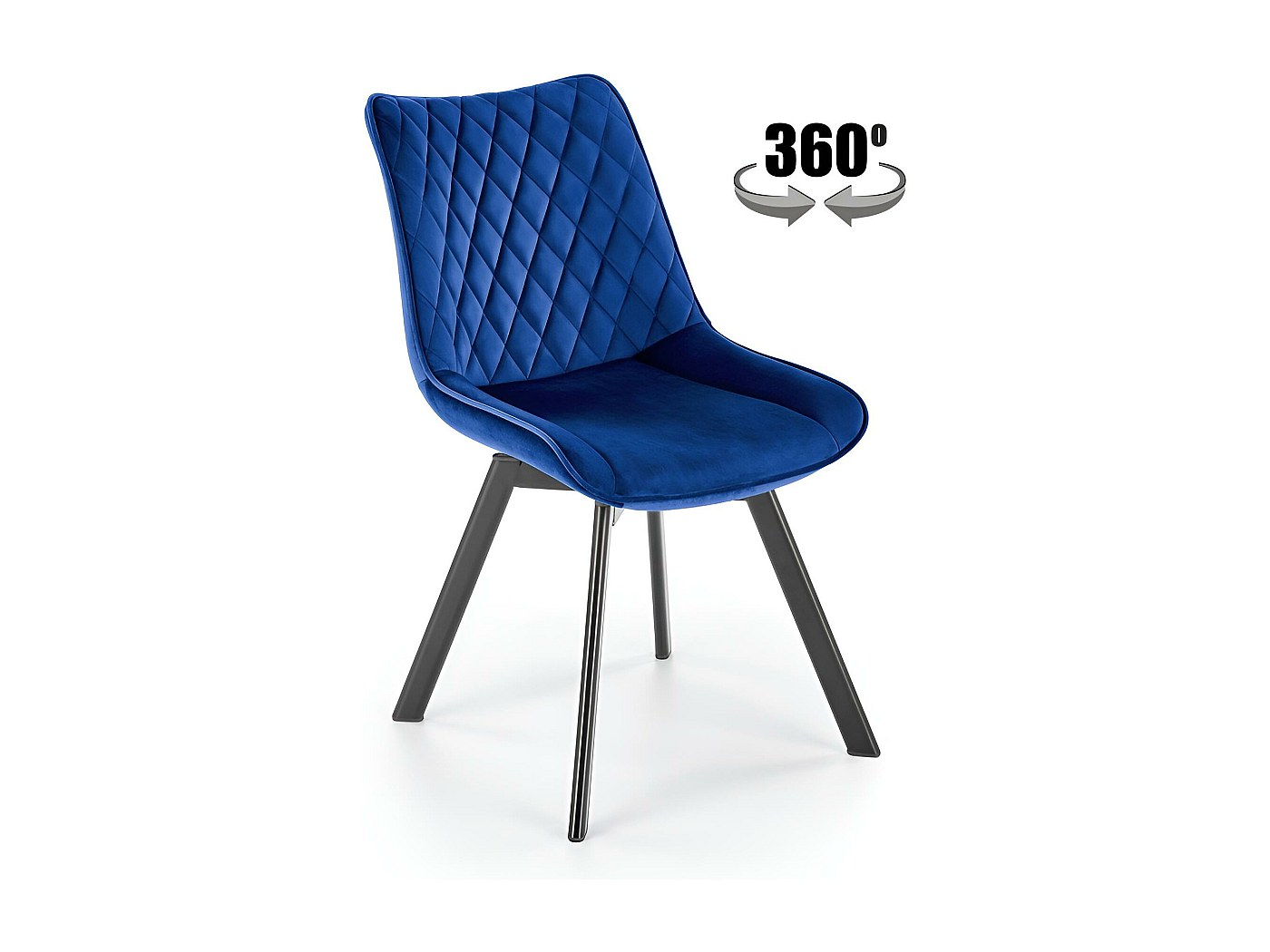 Sedia K520/Tessuto in velluto/Blu