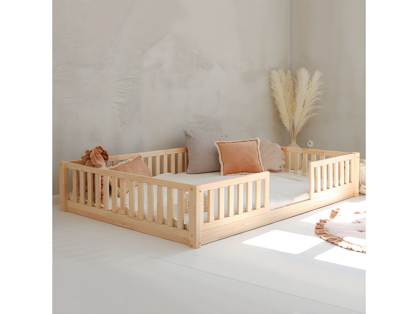 Bed 140x190 met spijlen en lattenbodem inclusief 1 cm poten Agnès Bois