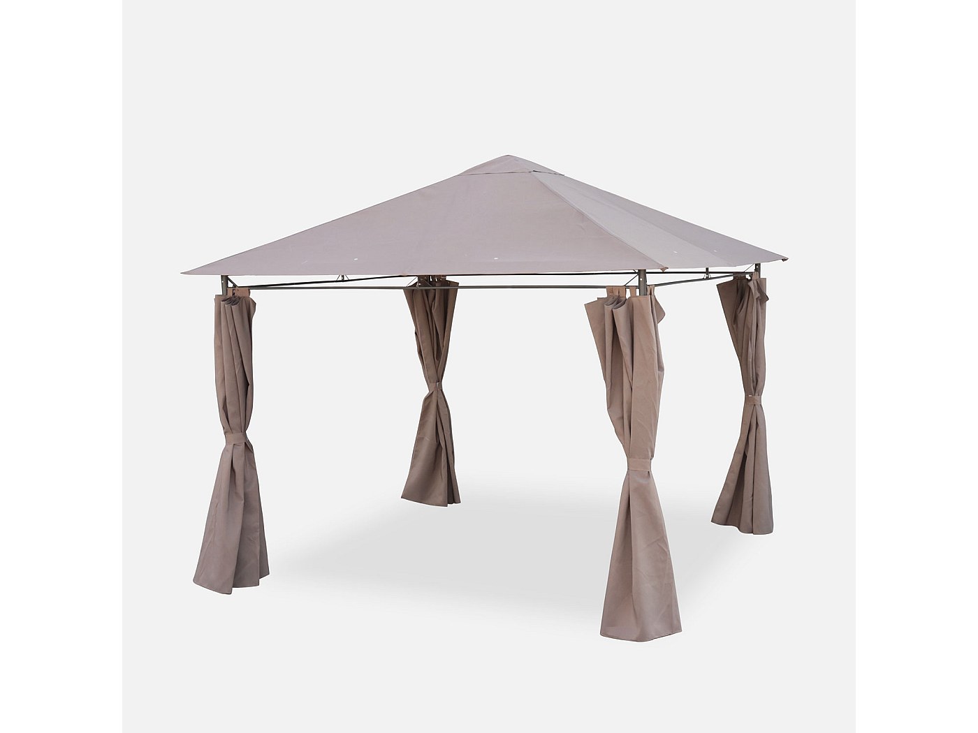 Tonnelle 3x3 m - Elusa - Toile taupe - Pergola avec rideaux. tente de ...