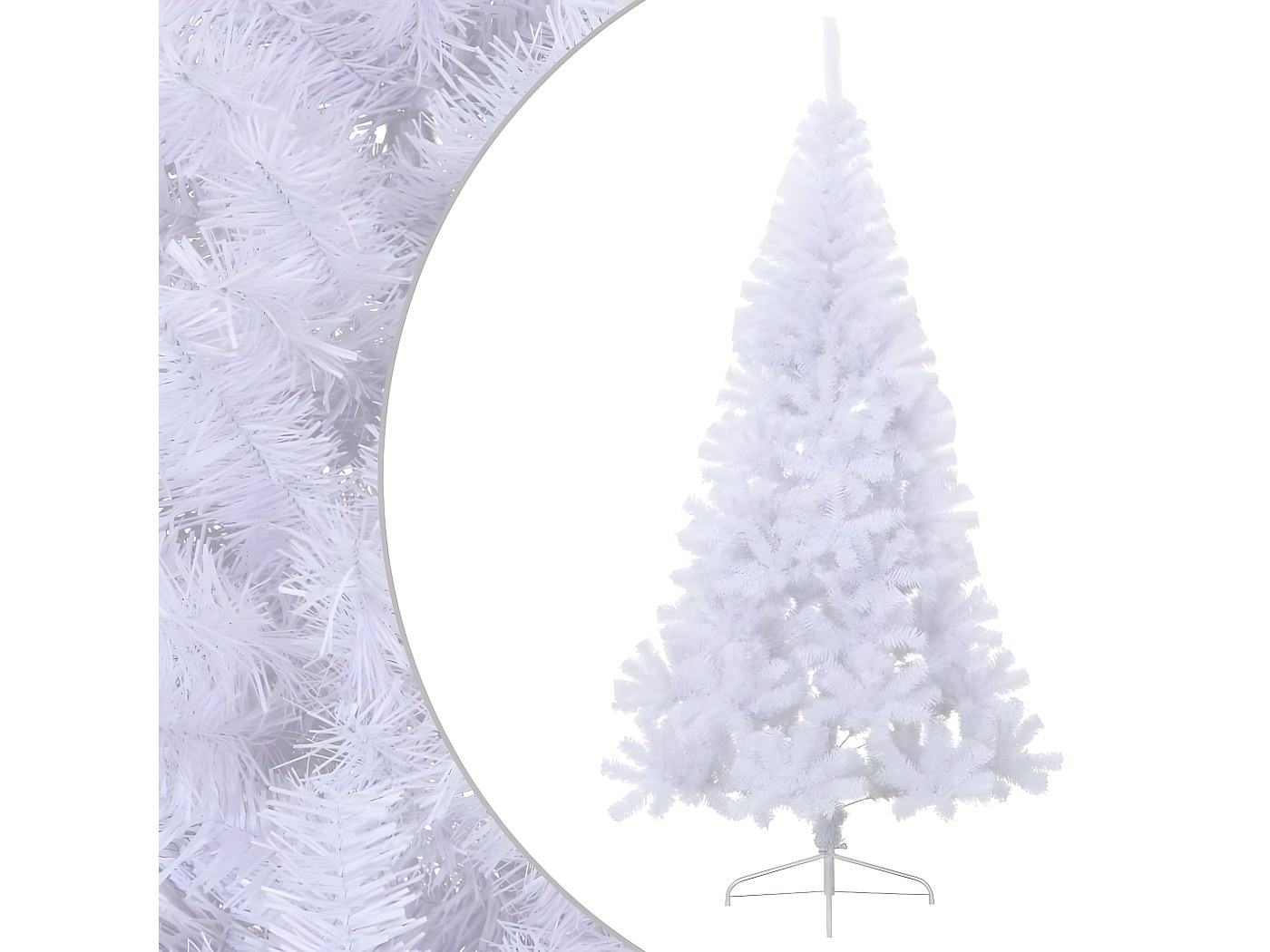 Sapin de No?l artificiel moitié avec support blanc 240 cm PVC