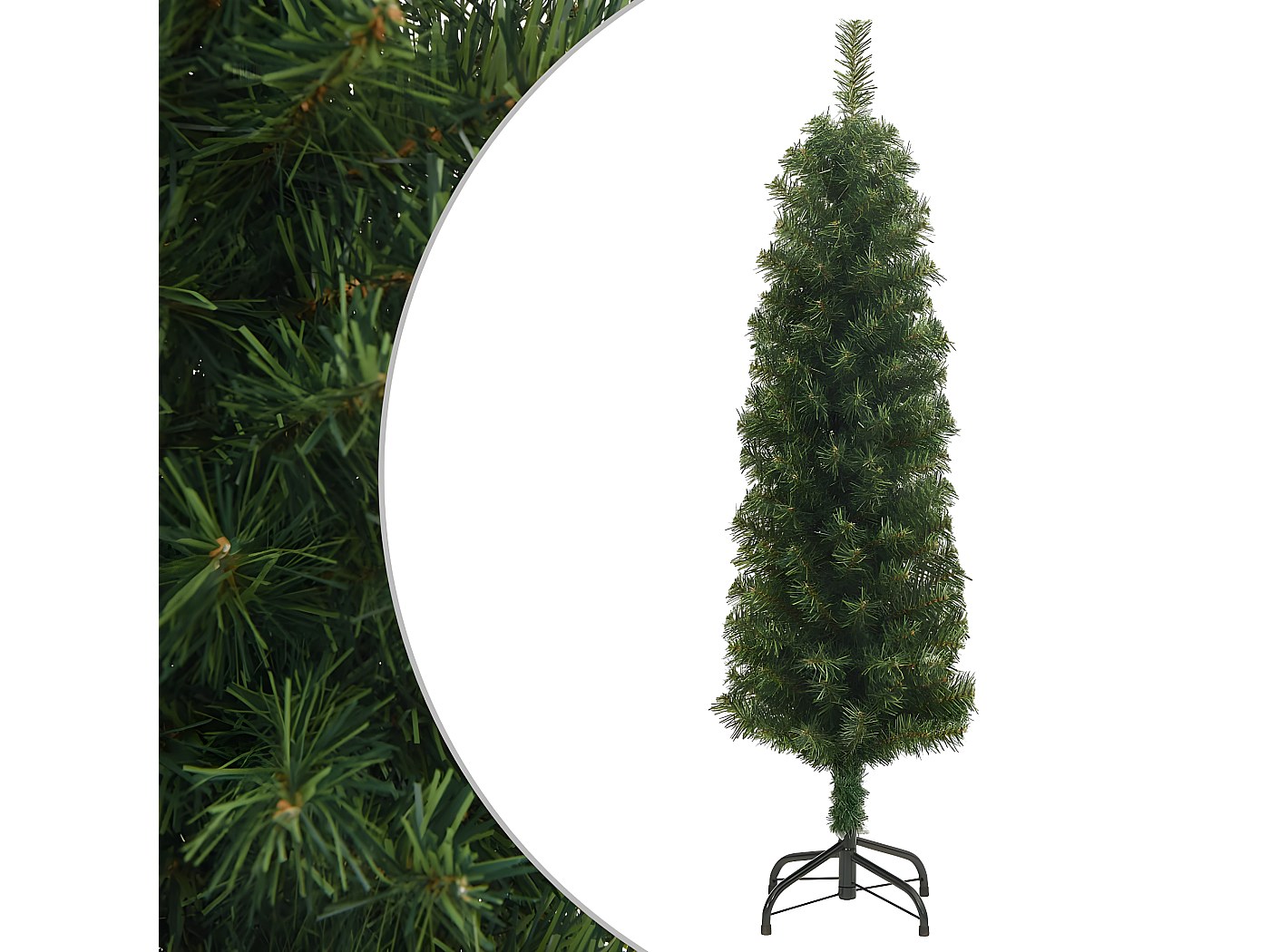Sapin de No?l artificiel mince avec support vert 120 cm PVC