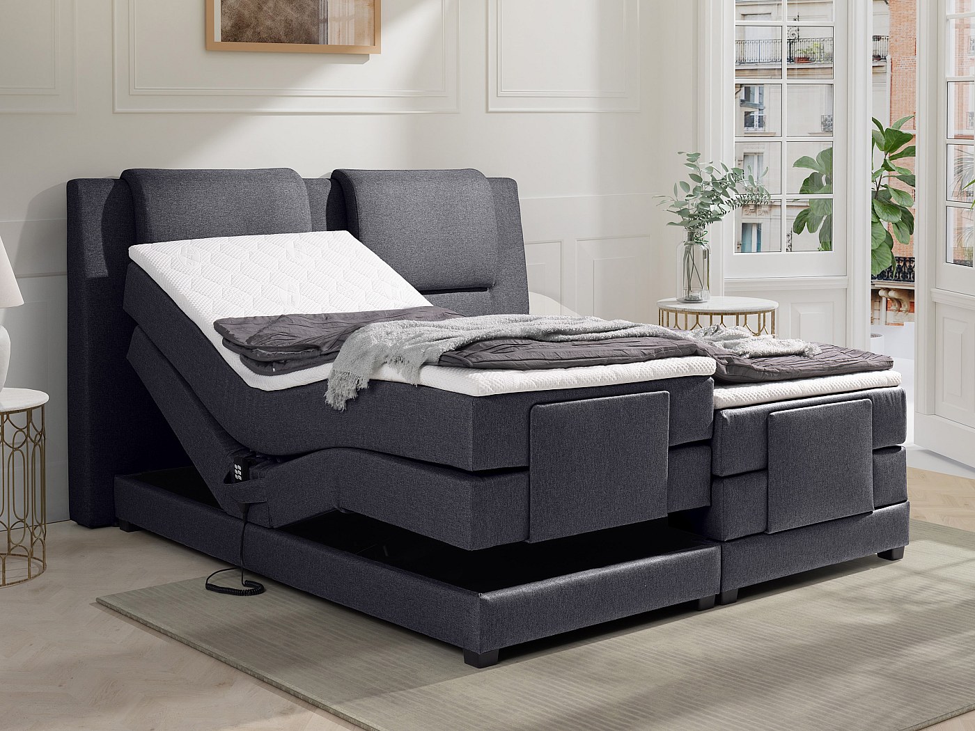 Pack boxspring CASTEL de PALACIO - Color Antracita