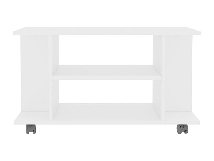 Mueble de TV con ruedas madera contrachapada blanco 80x40x40 cm
