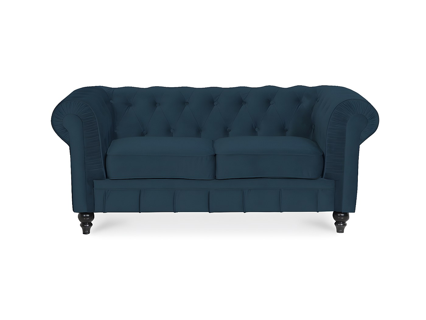 Canapé Chesterfield Velours 2 Places Altesse Bleu foncé