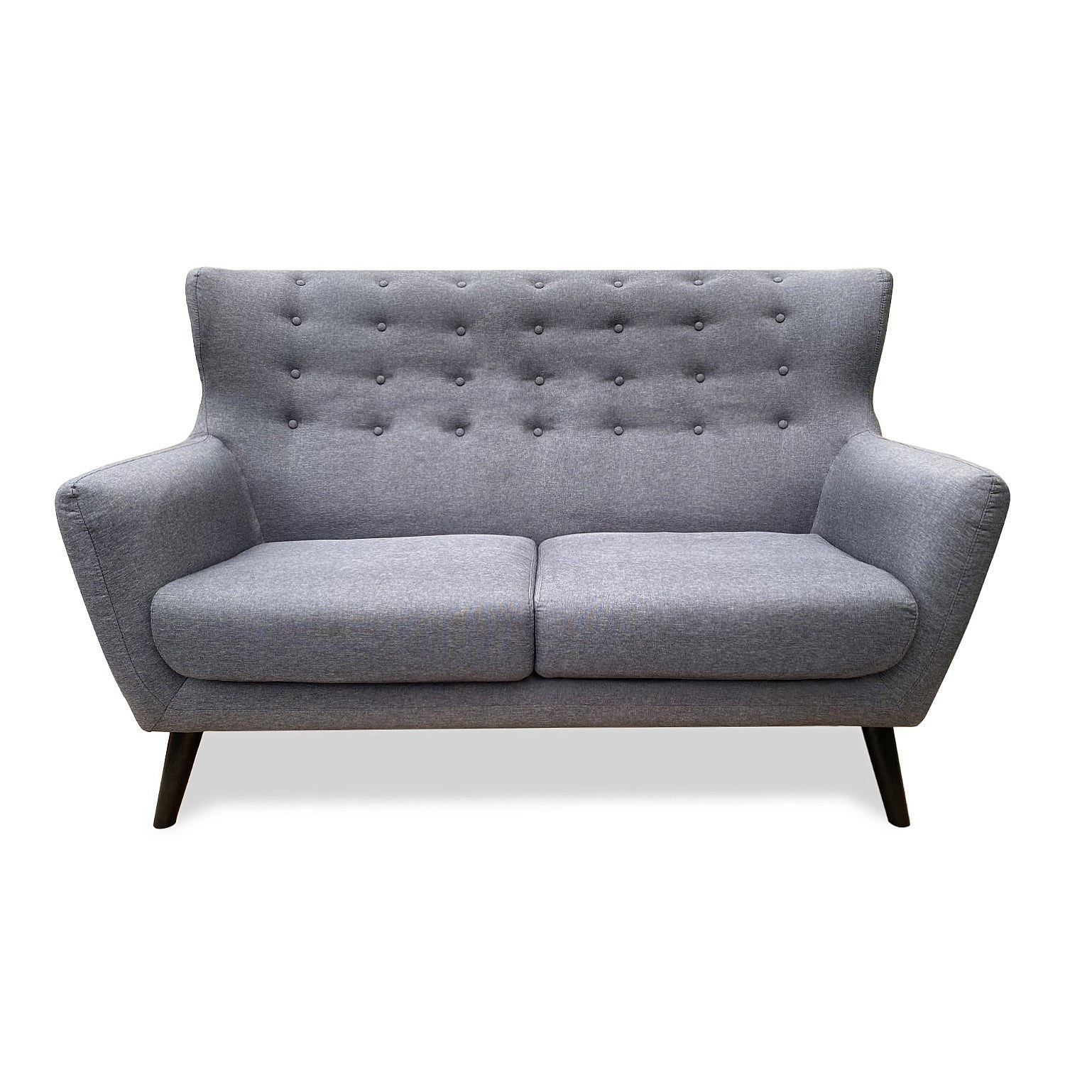 Canapé style scandinave 2 places Alrik Tissu Gris Foncé