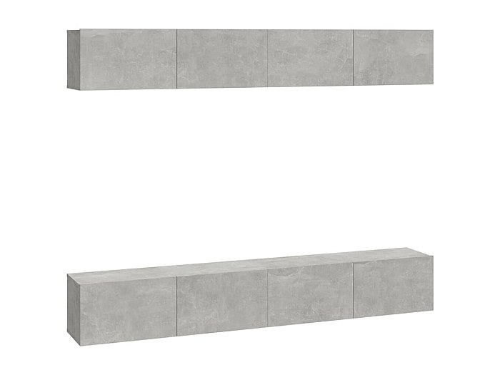 Muebles de TV 4 piezas gris hormigón 100x30x30 cm